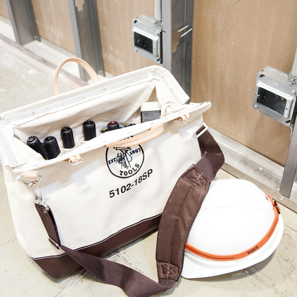 Deluxe Canvas Bag, 18-Inch Natural Personalized Authentic Klein Tools ...