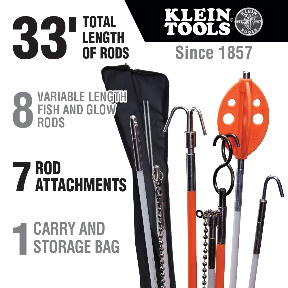Splinter Guard™ Fish and Glow Rod Kit with Bag, 33-Foot - 56400 | Klein ...